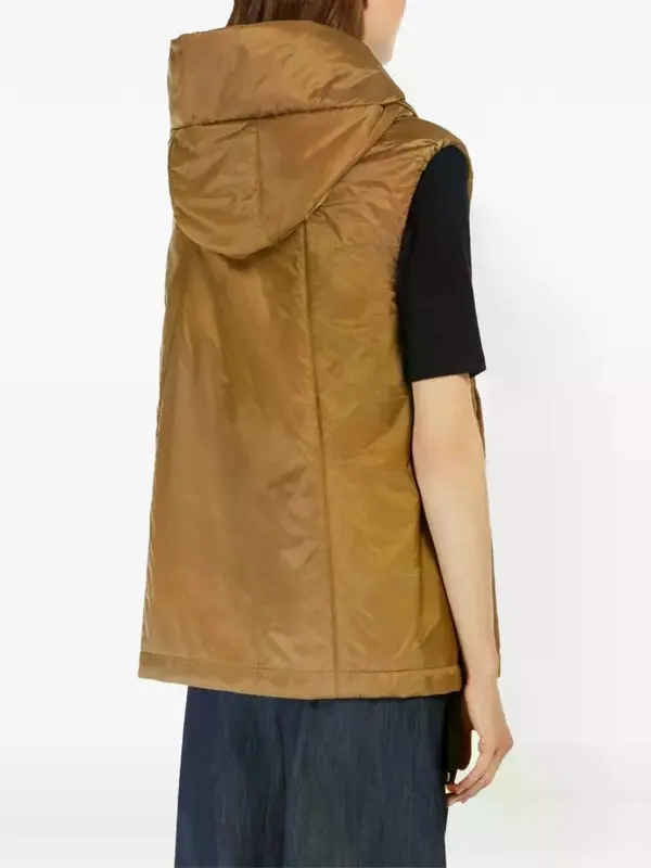 Max Mara Padded Water-repellent Hooded Gilet - Brown