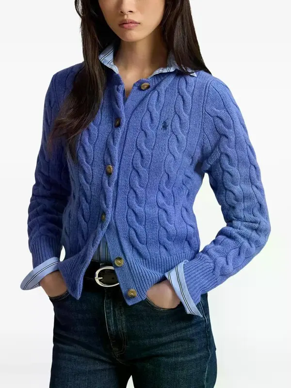Polo Ralph Lauren Cable-knit Cardigan With Embroidered Pony