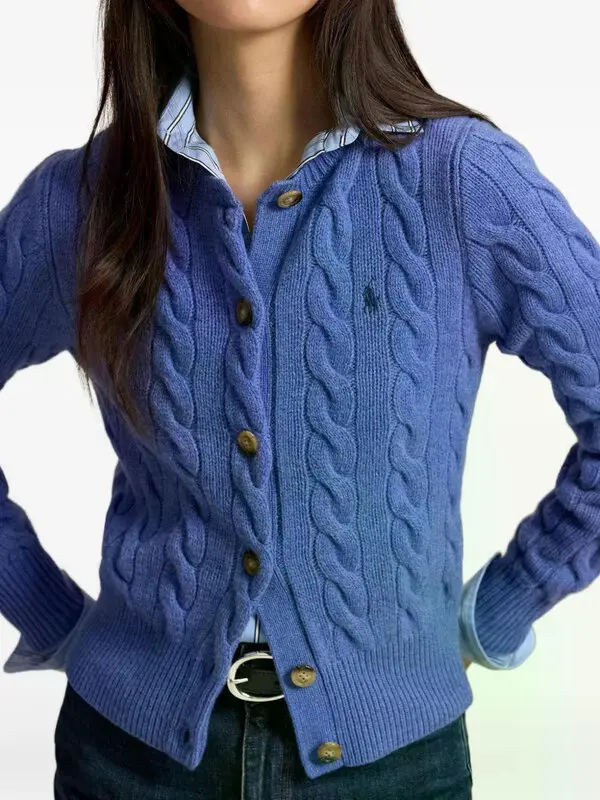 Polo Ralph Lauren Cable-knit Cardigan With Embroidered Pony
