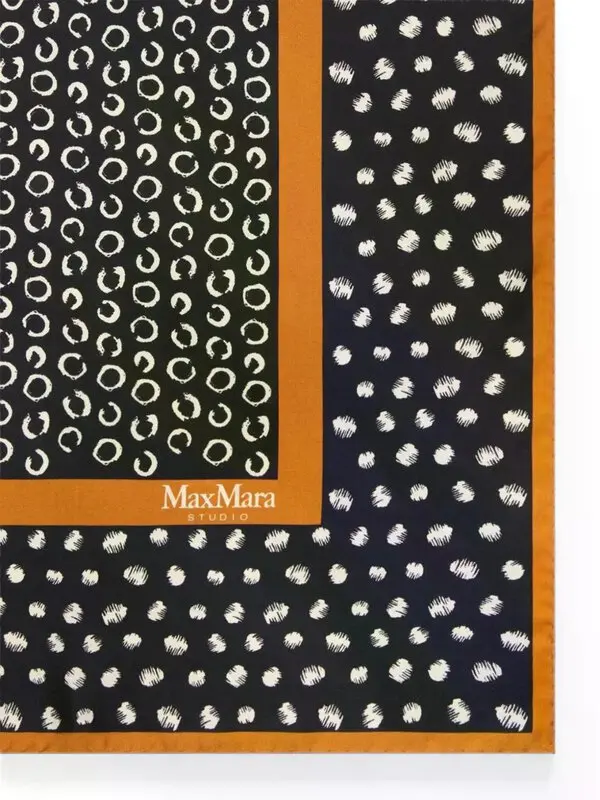 Max Mara Taquila Polka-dot Silk Scarf