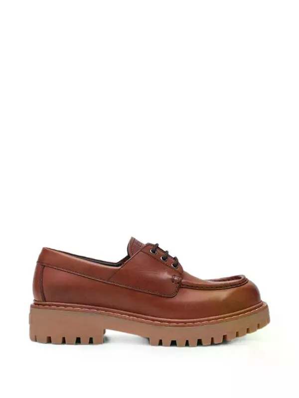 Prada Leather Lug-sole Derby Shoes - Brown