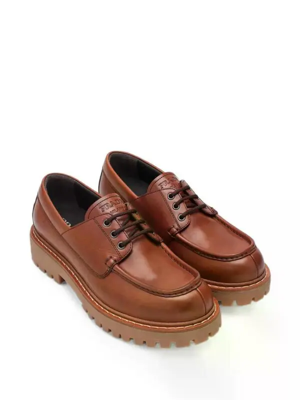 Prada Leather Lug-sole Derby Shoes