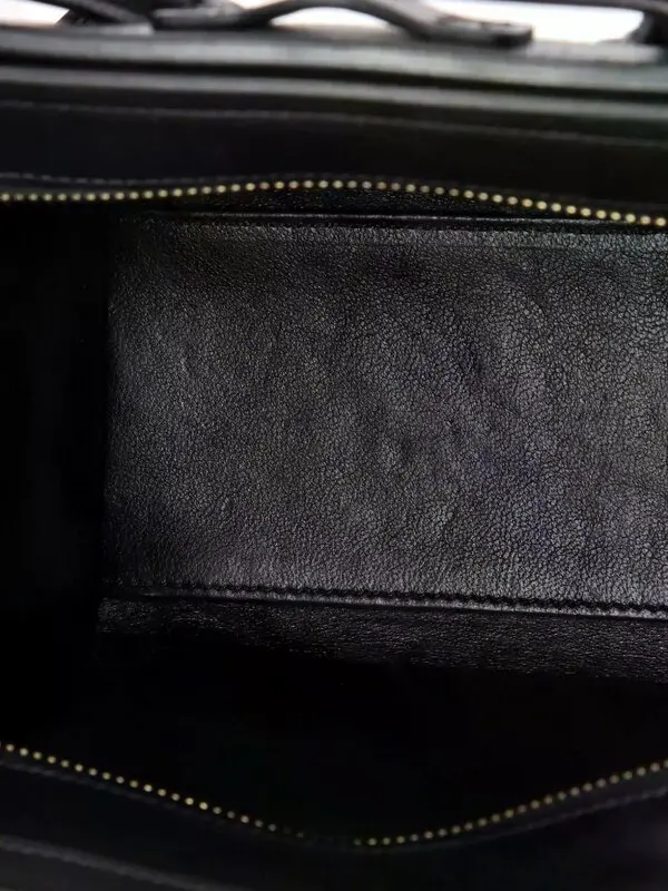Celine Bicolor Luggage Bag Grainy Leather Nano Crossbody Bag - Black