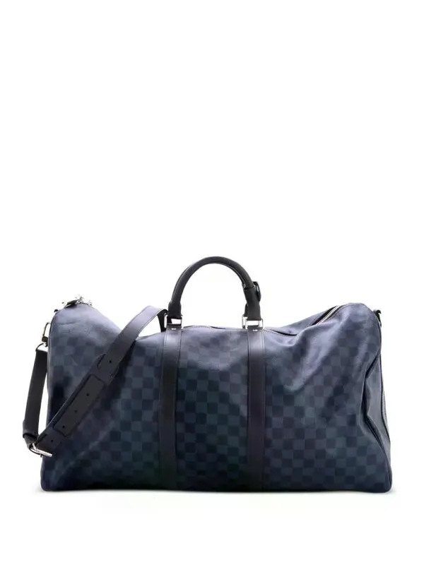 LOUIS VUITTON Keepall Bandouliere Bag Damier Cobalt 55 Travel Bag - Blue