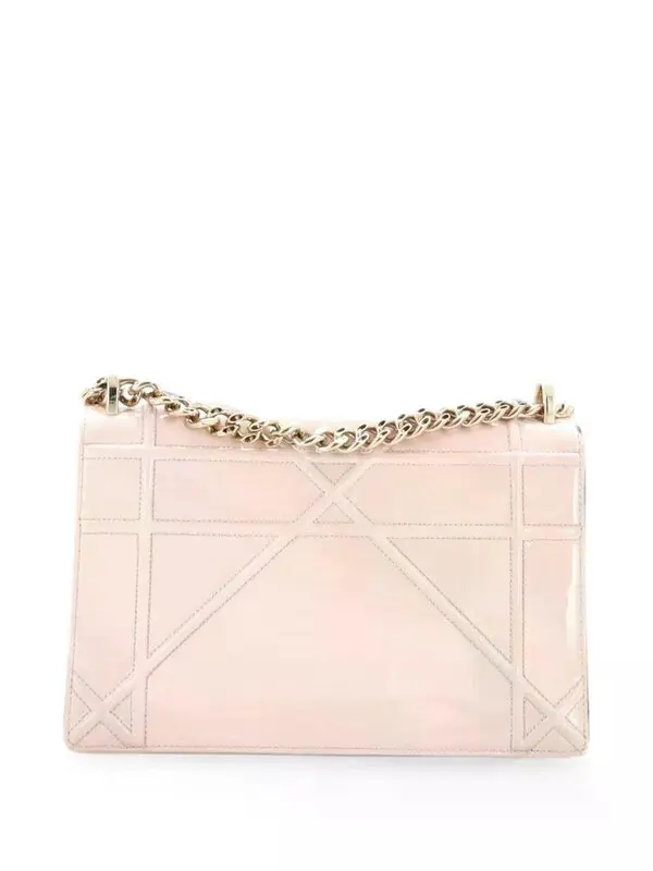 Dior Diorama Flap Bag Patent Medium Shoulder Bag - Neutrals