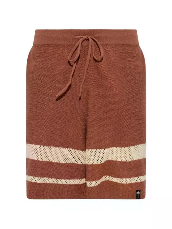 Palm Angels Stripe-detail Knitted Shorts - Brown