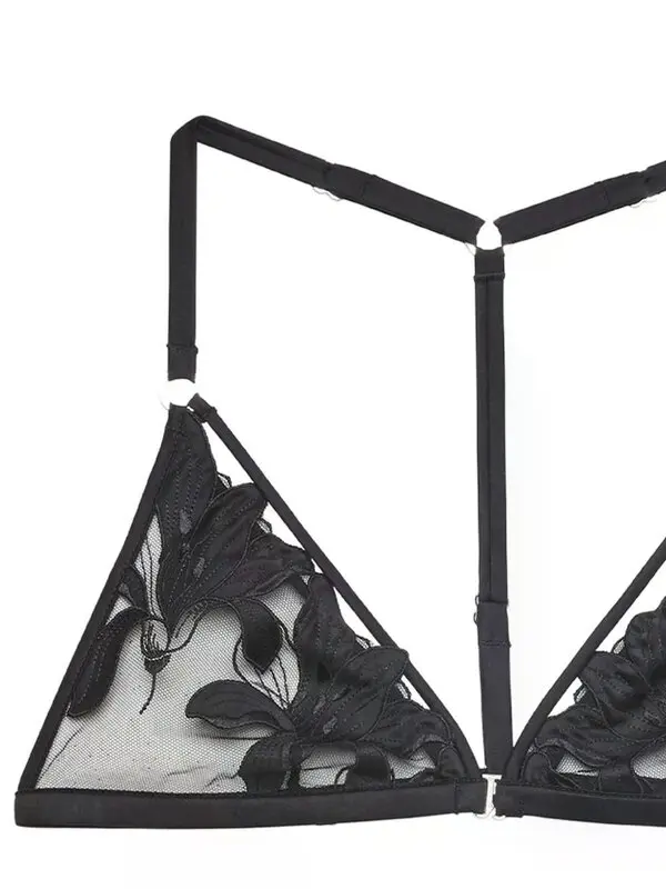 FLEUR DU MAL Lily Embroidered T-back Bra