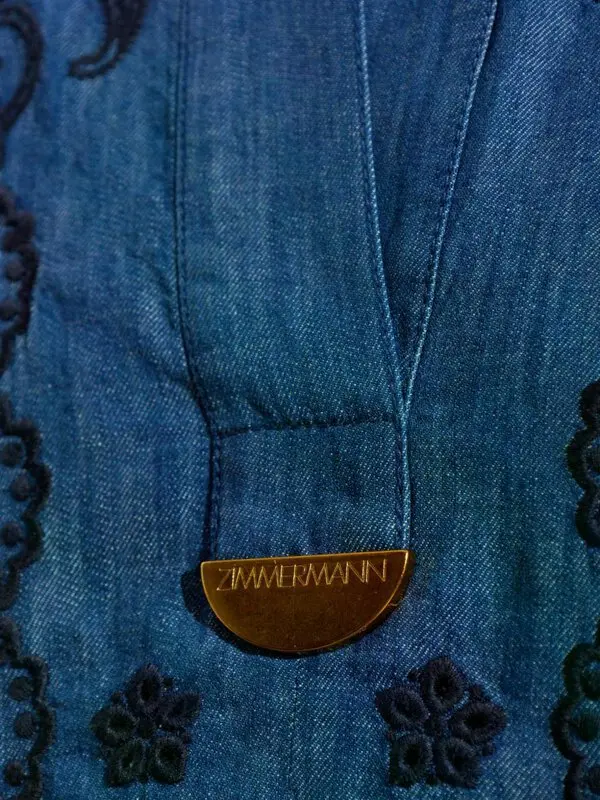 Zimmermann Embroidered Denim Mini Dress