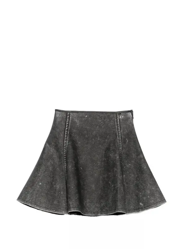 DIESEL® Erina Acid-wash Flared Mini Skirt - Grey
