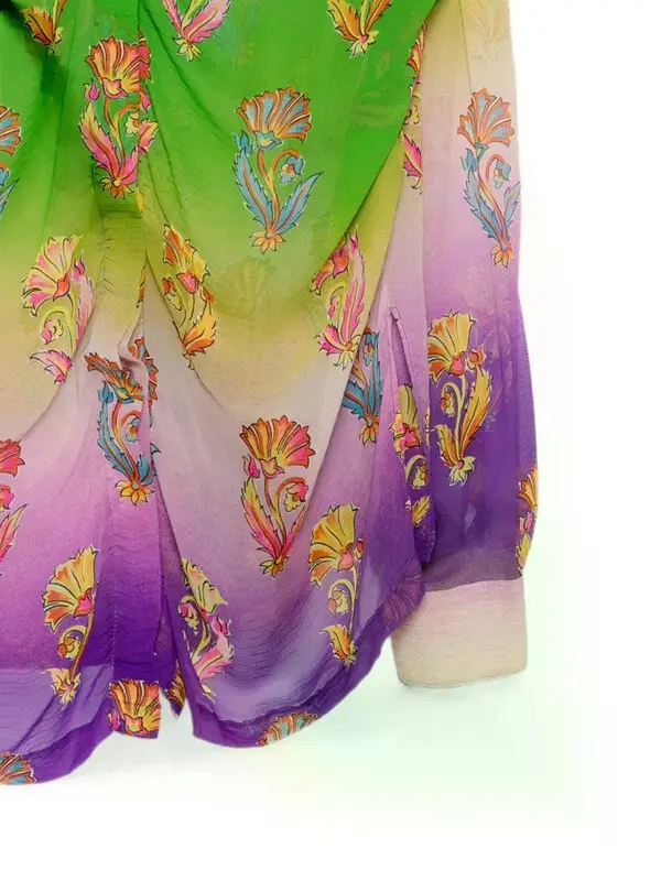 Versace 1990s Floral-print Silk Shirt