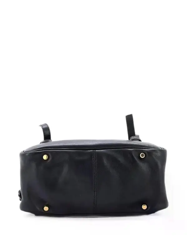 Versace Tag Bowling Bag Leather Large Handbag