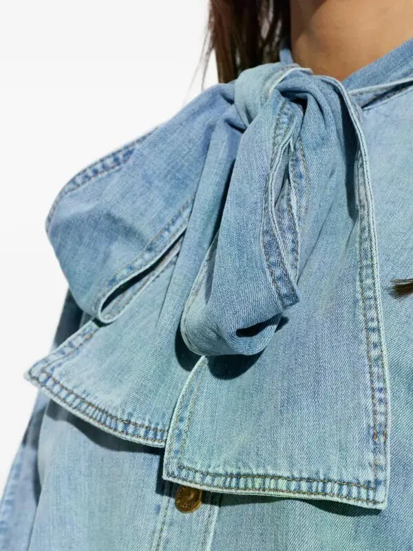Zimmermann Tie-neck Denim Shirt