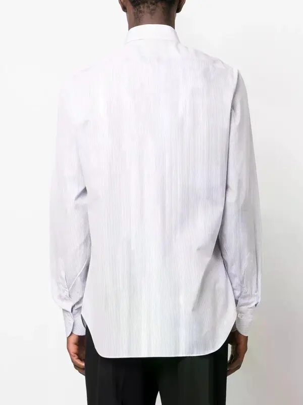 FINAMORE 1925 Striped Long-sleeve Cotton Shirt