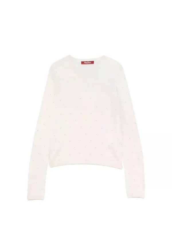 Max Mara Mstcelebre Crystal-embellished Polka-dot T-shirt - Neutrals