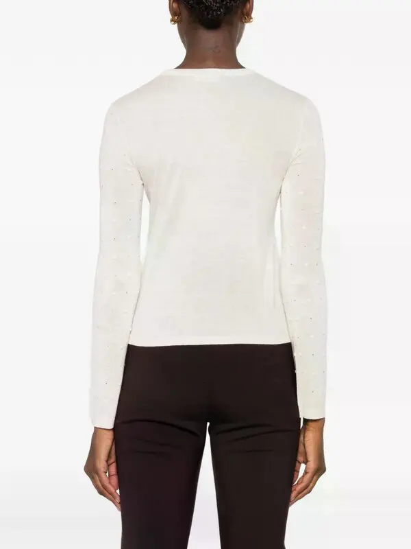 Max Mara Crystal-embellished Polka-dot Long-sleeve T-shirt