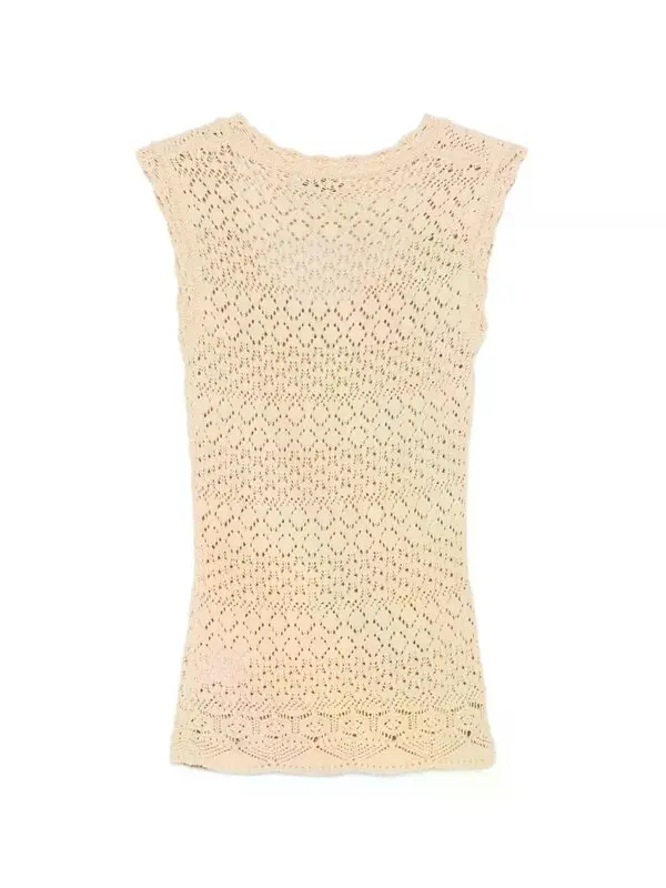 Dolce & Gabbana 2000s Crochet Sleeveless Tank Top - Neutrals