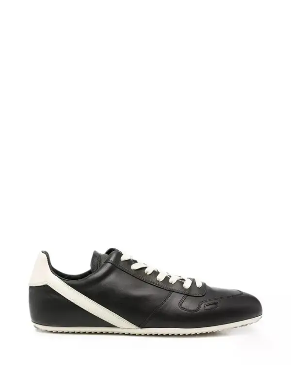 Rick Owens Lace-up Fastening Leather Sneakers - Black
