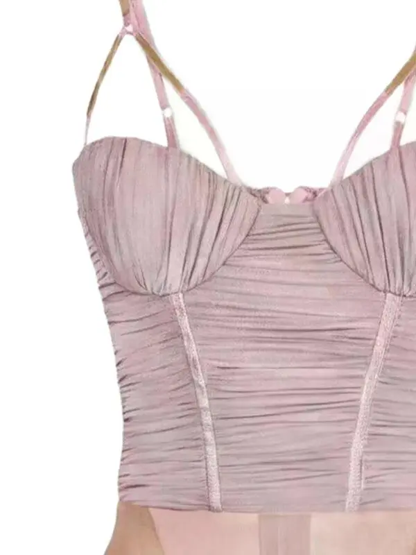 Elisabetta Franchi Corset-style Ruched Bodysuit - Pink