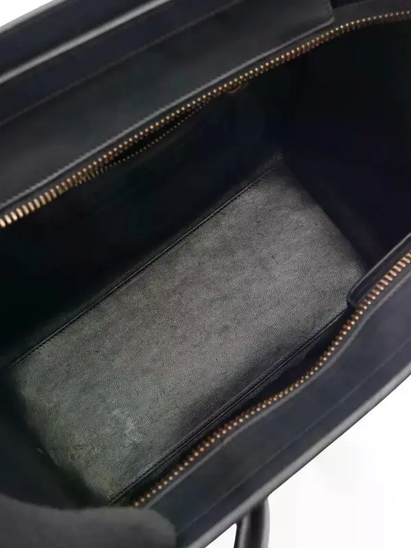 Celine 2010-2015 Micro Tricolor Leather Luggage Tote Bag - Black
