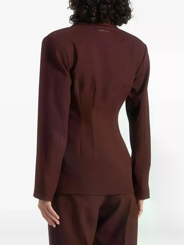 Manière De Voir Beatrice Tailored Cinched Blazer Wine