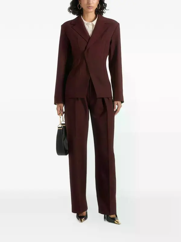 Manière De Voir Beatrice Tailored Cinched Blazer Wine - Red