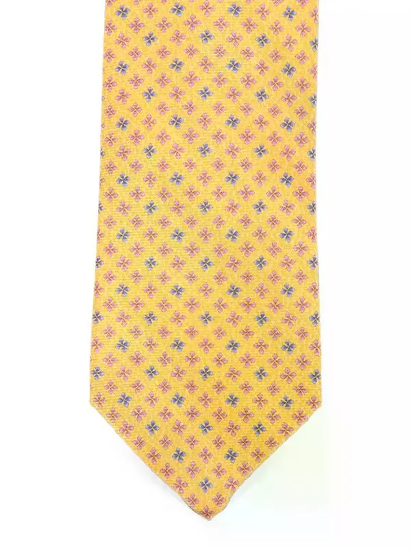 BVLGARI Geometric Print Silk Neck Tie