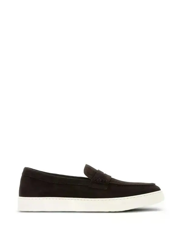 DOUCAL'S Suede Slip-on Loafers - Brown
