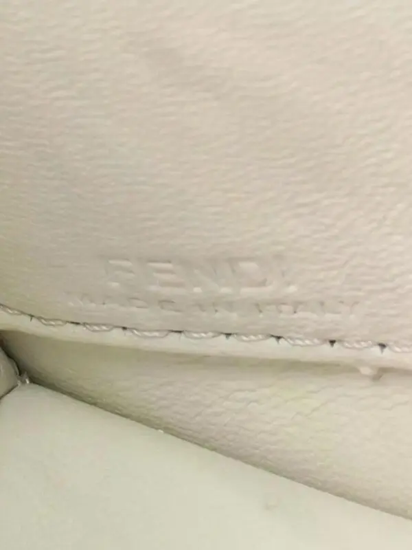 Fendi Zucca Embossed Leather Baguette Wallet On Chain Satchel