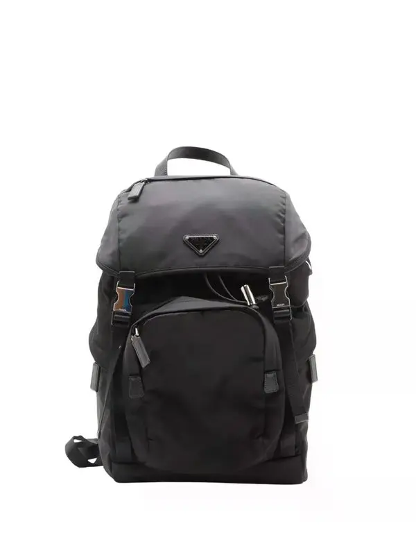 Prada 2013-2026 Saffiano Trimmed Tessuto Backpack - Black