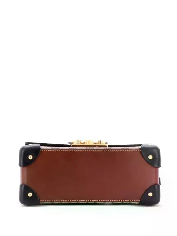 Gucci Padlock Bamboo Gg Coated Canvas Small Shoulder Bag - Brown