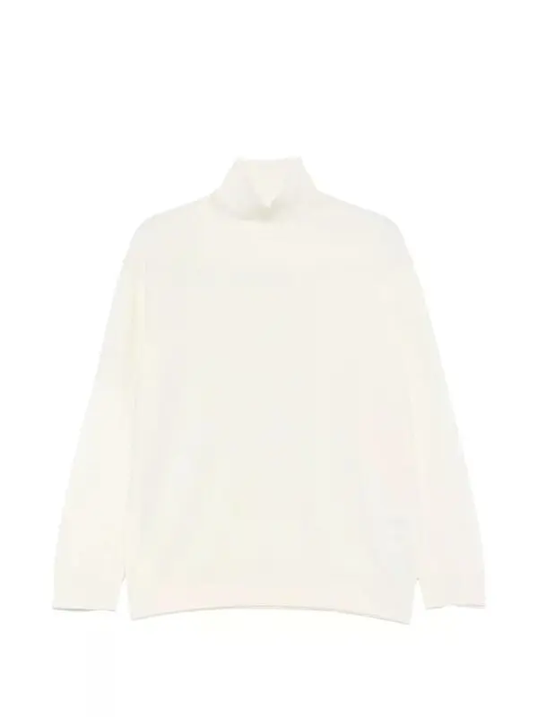Malo High-neck Long-sleeve Sweater - White