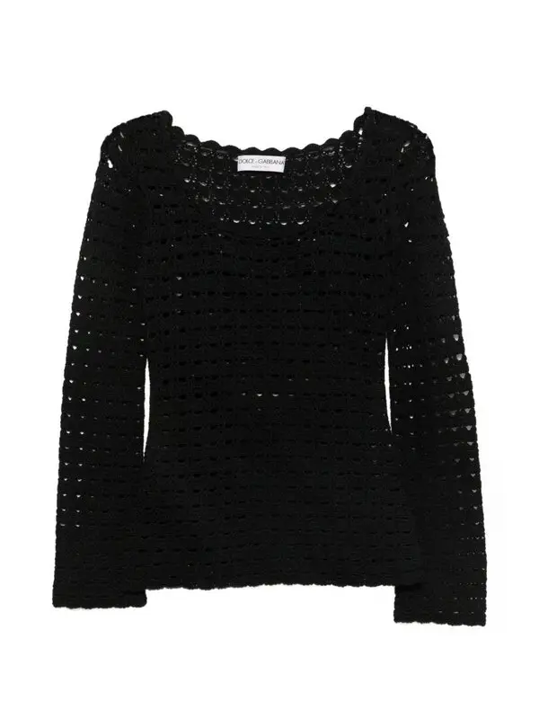 Dolce & Gabbana 2000s Crochet-knit Sweater - Black