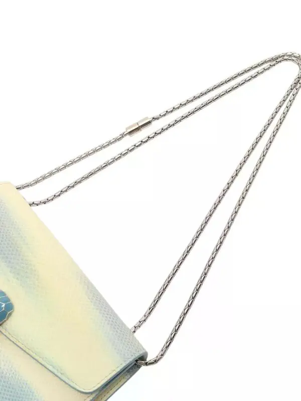 BVLGARI 2010-2026 Python Embossed Leather Serpenti Forever Crossbody Bag - Neutrals