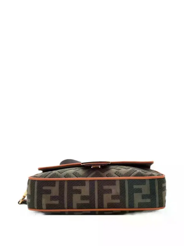 Fendi Baguette Nm Bag Zucca Embroidered Canvas Medium Shoulder Bag