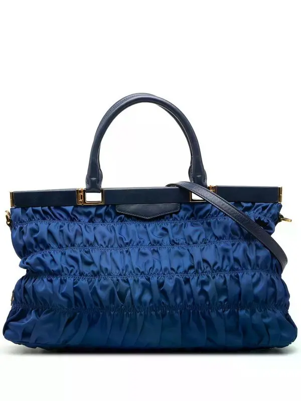 Prada 2013-2026 Tessuto Gaufre Frame Satchel