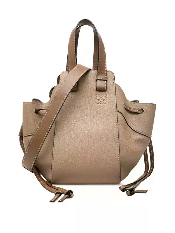 Loewe 2019 Small Grained Calfskin Drawstring Hammock Bag Satchel - Neutrals