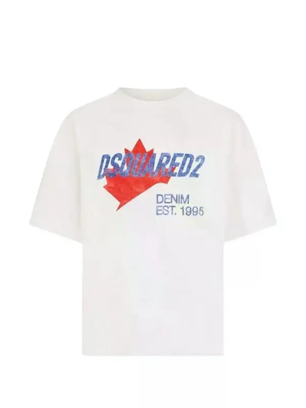 Dsquared2 Rider Logo-print Maple-leaf T-shirt - White