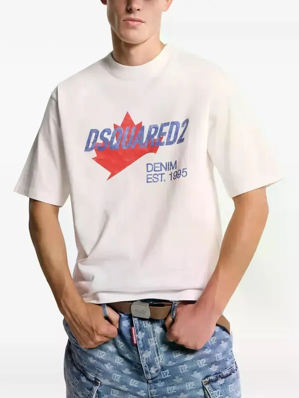 Dsquared2 Rider Logo-print Maple-leaf T-shirt