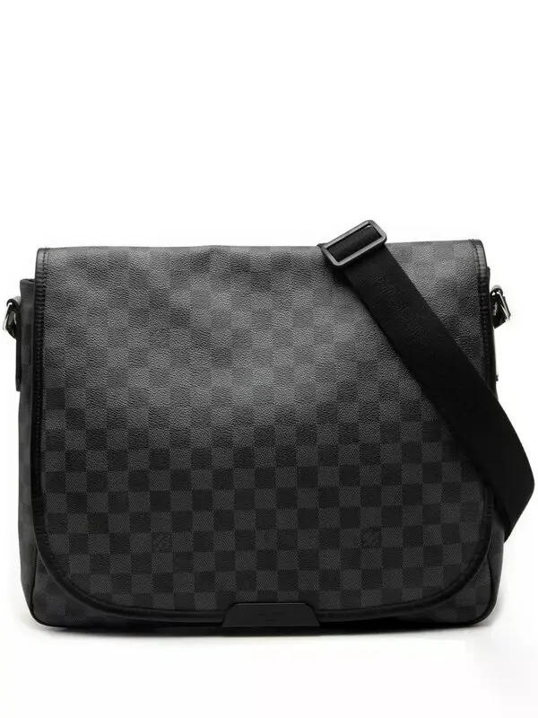 LOUIS VUITTON 2008 Damier Graphite District Mm Crossbody Bag - Black