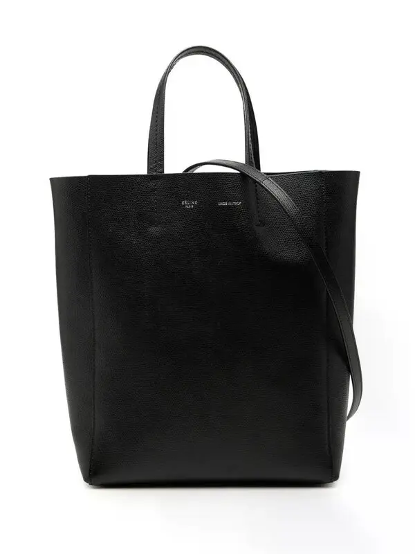 Celine 2017 Small Grained Calfskin Vertical Cabas Tote Satchel - Black