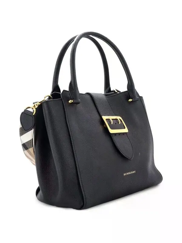 Burberry Buckle Leather Medium Tote Bag