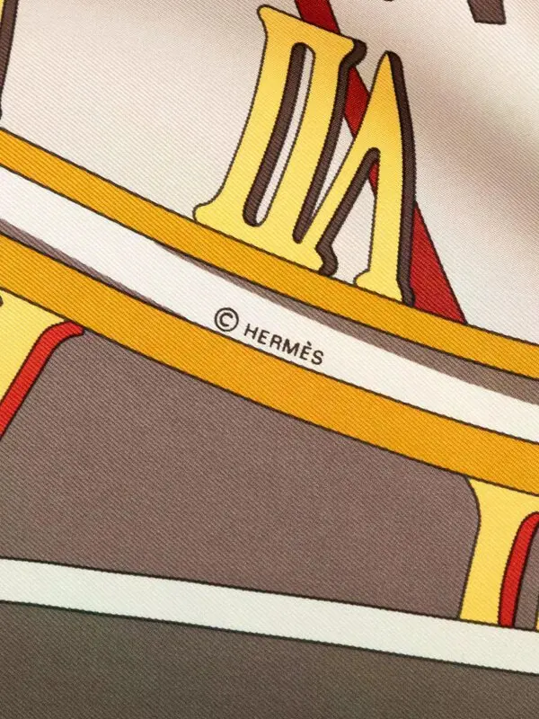 Hermès 2002 Mecanique Du Temps Silk Scarf 90 Scarves