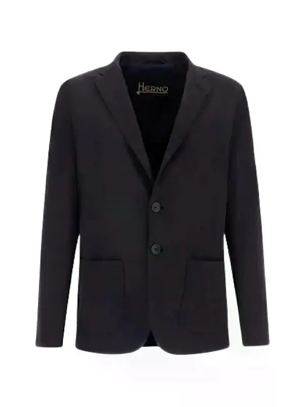 Herno Single-breasted Seersucker Blazer - Blue