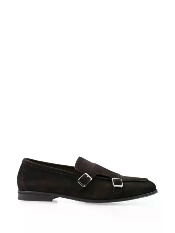 DOUCAL'S Cocoa Double-buckle Suede Loafers - Brown