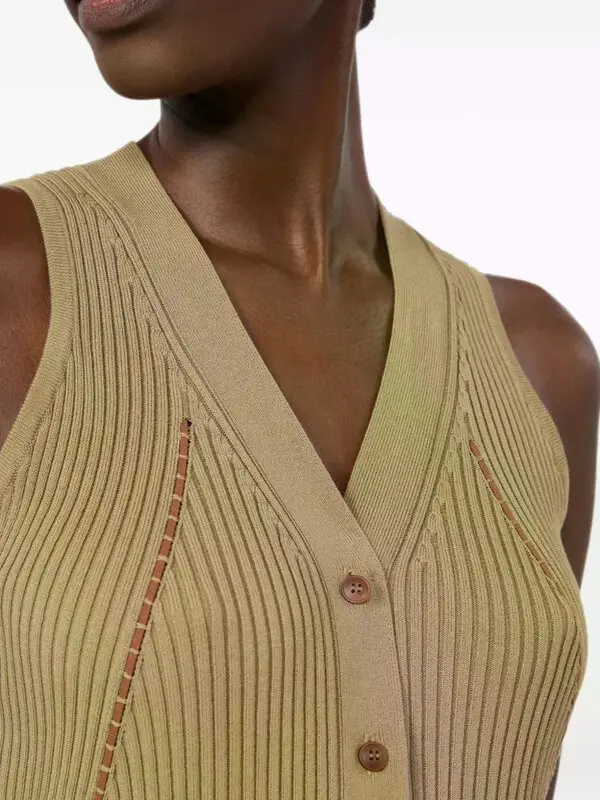 Max Mara Ribbed Knit Vest - Green