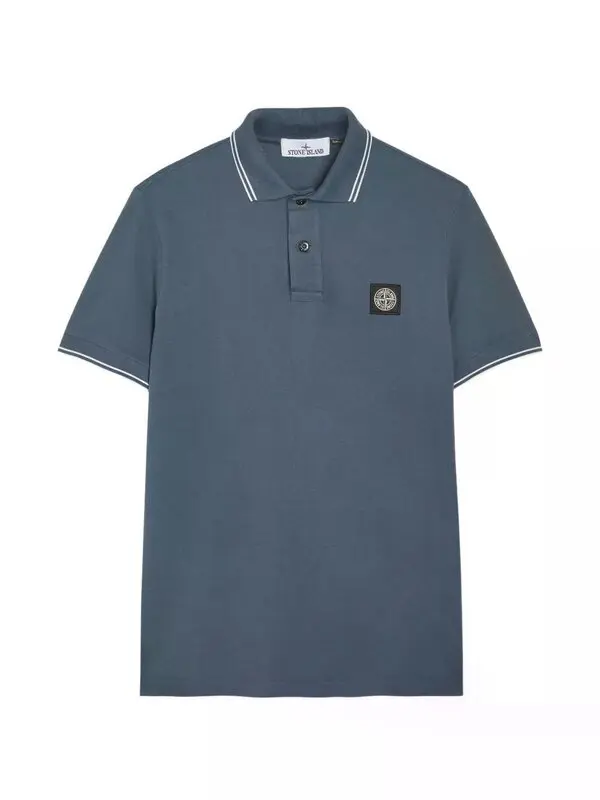 Stone Island Logo-patch Polo Shirt - Blue