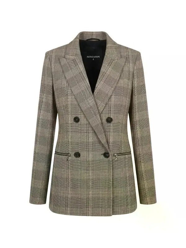 Patrizia Pepe Double-breasted Check Blazer - Neutrals