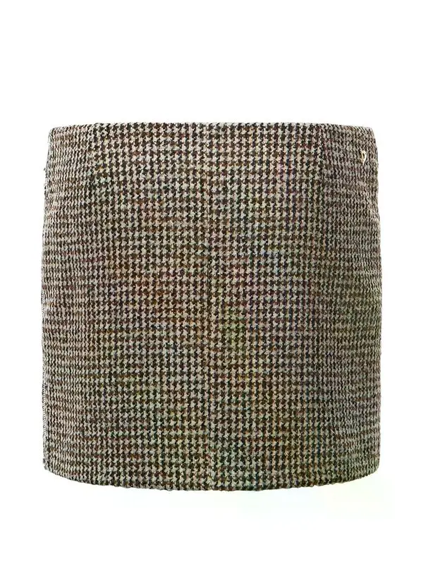 DONDUP Houndstooth-pattern Flap-pocket Skirt