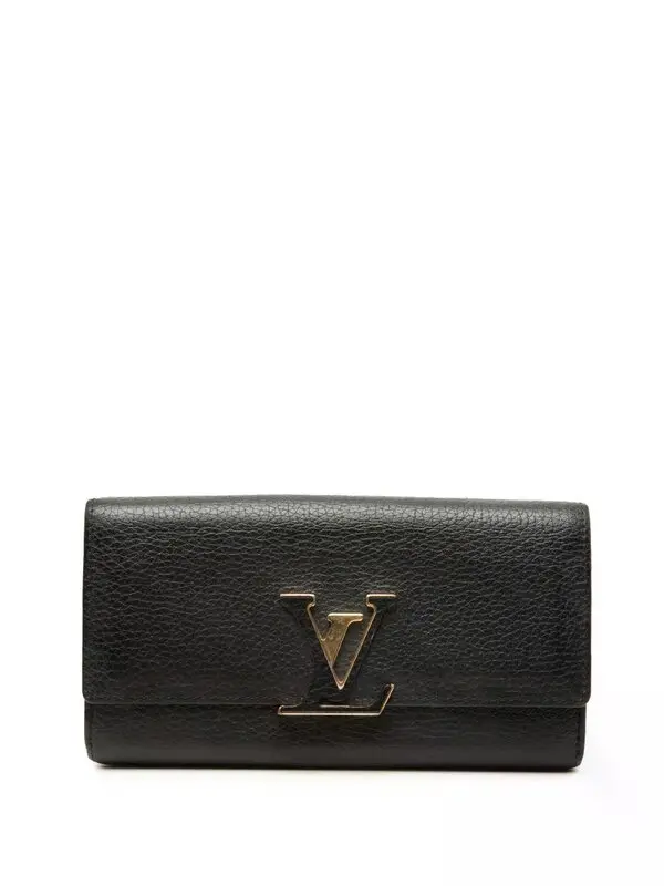 LOUIS VUITTON 2019 Taurillon Capucines Wallet Long Wallets - Black