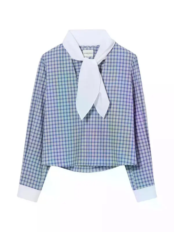Claudie Pierlot Checked Pussy-bow Top - Blue